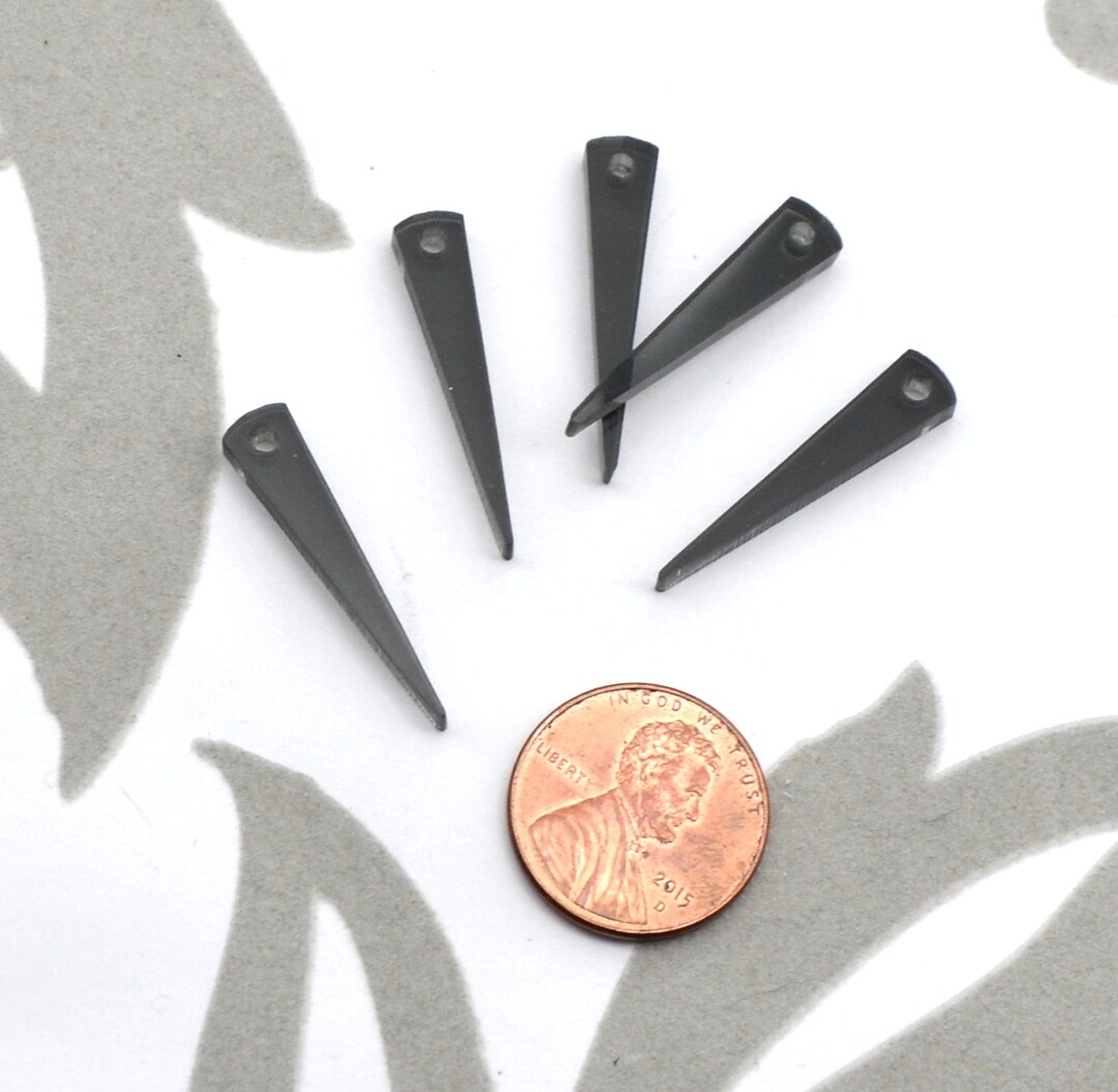 CLEAR SMOKE SPIKES - Small Laser Cut Acrylic Spike Charms - Set of 5 - Etsy