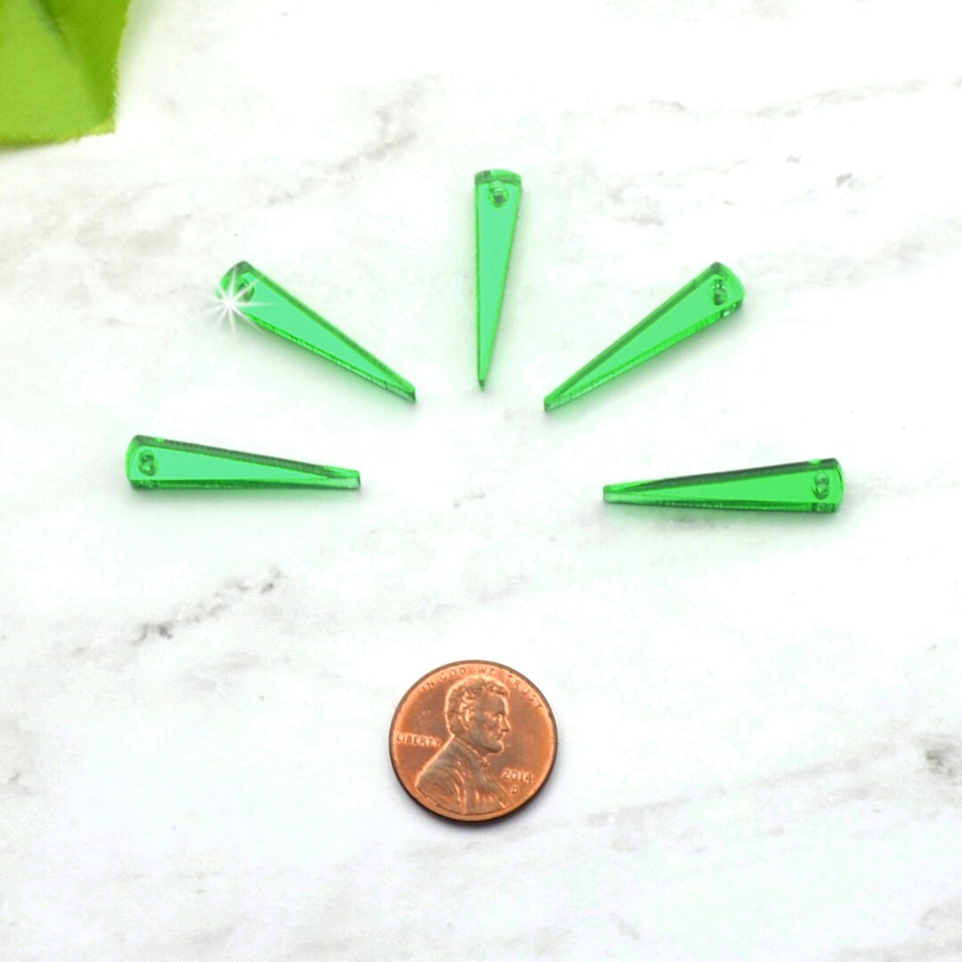 GREEN MIRROR SPIKES - Laser Cut Acrylic Spike Charms - Set of 5 - Etsy
