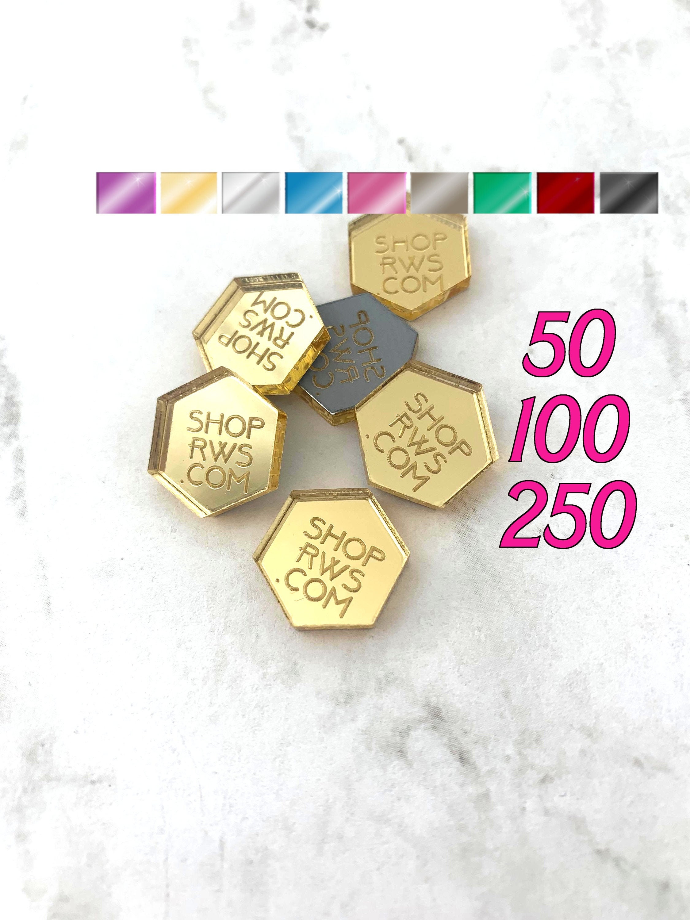 CUSTOM MIRRORED TAGS Hexagons Laser Cut Acrylic | Etsy