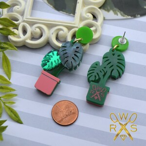 Plant Lady Dangle Earrings - Laser Cut Acrylic - Etsy