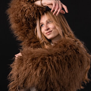 Shaggy Fur Coat, Brown, Short - Etsy