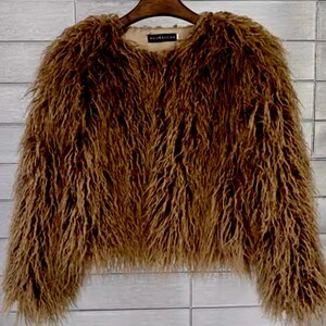 Shaggy Fur Coat, Brown, Short - Etsy