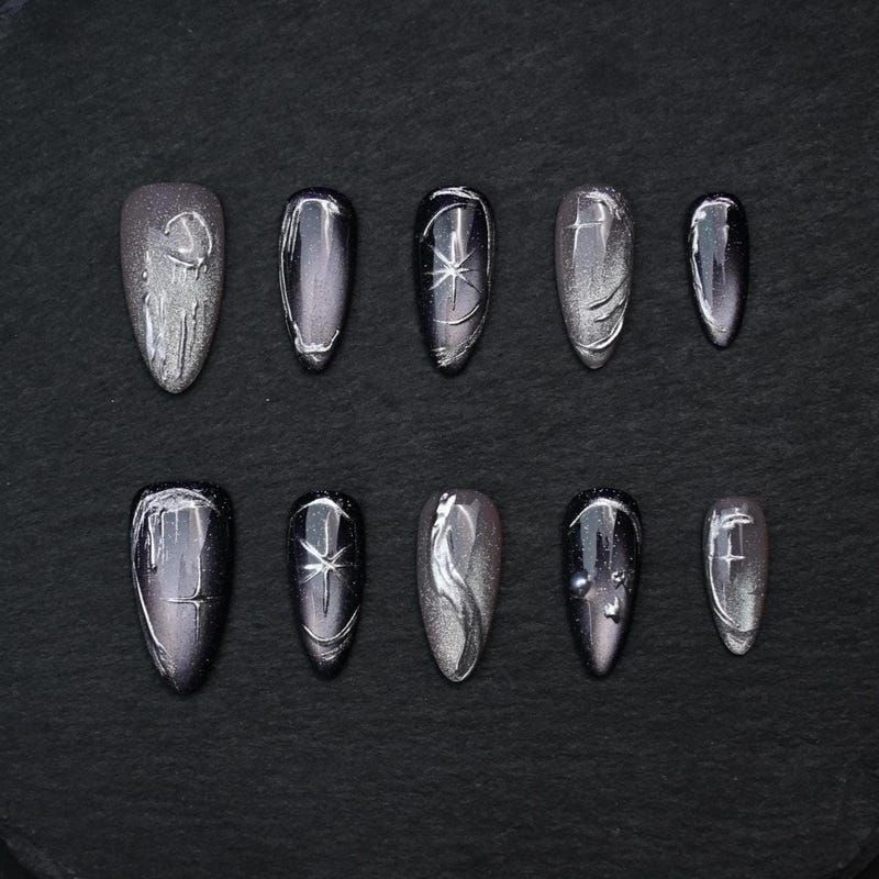 Gothic Gel Nails - Etsy