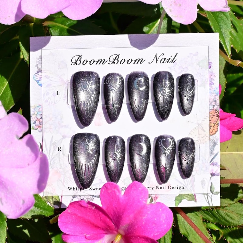 Black Cat Nail Design - Etsy