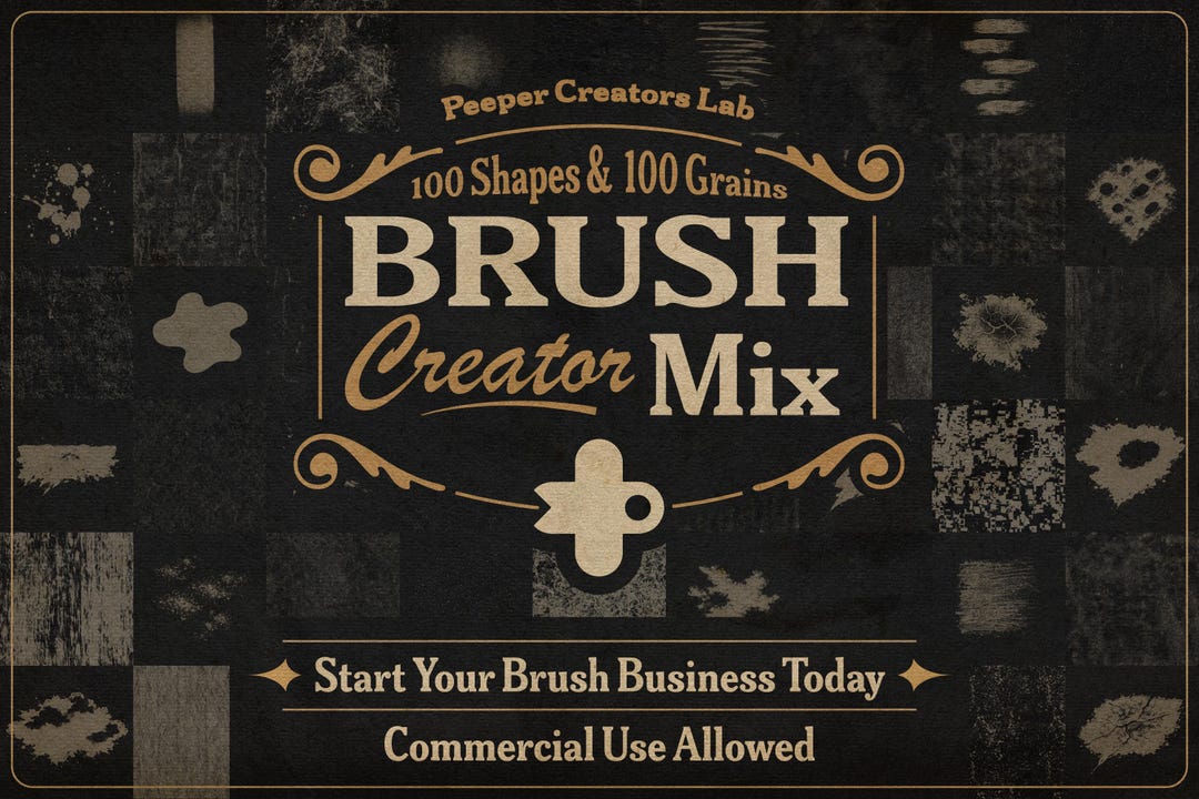 Brush Creator Mix – 100 Shapes & 100 Grain Textures for Brush Building ...