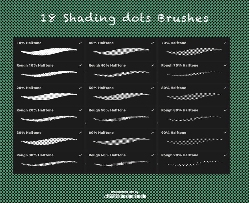 50 Halftone Brushes for Procreate | Halftone Dots and Lines Procreate ...