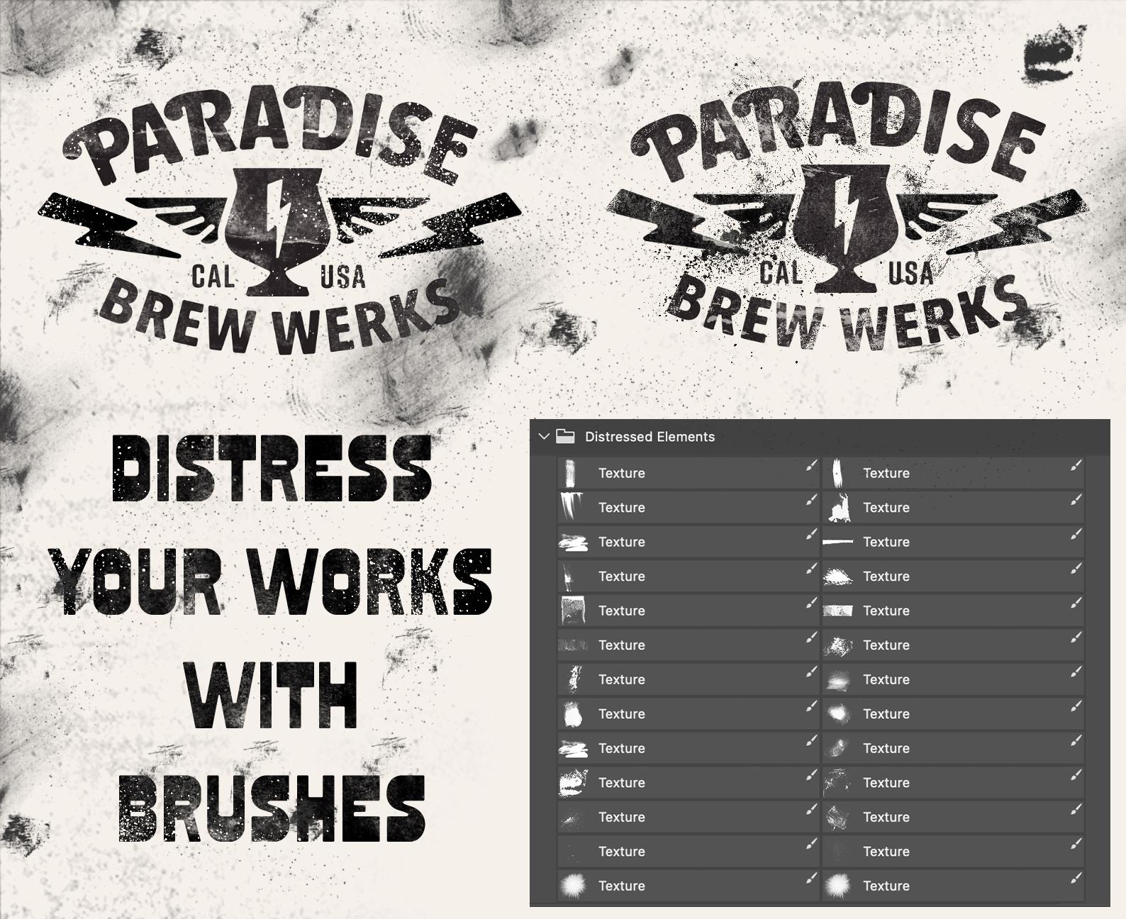Distressed Texture Toolkit: Grunge Photoshop Brushes & Effects - Etsy