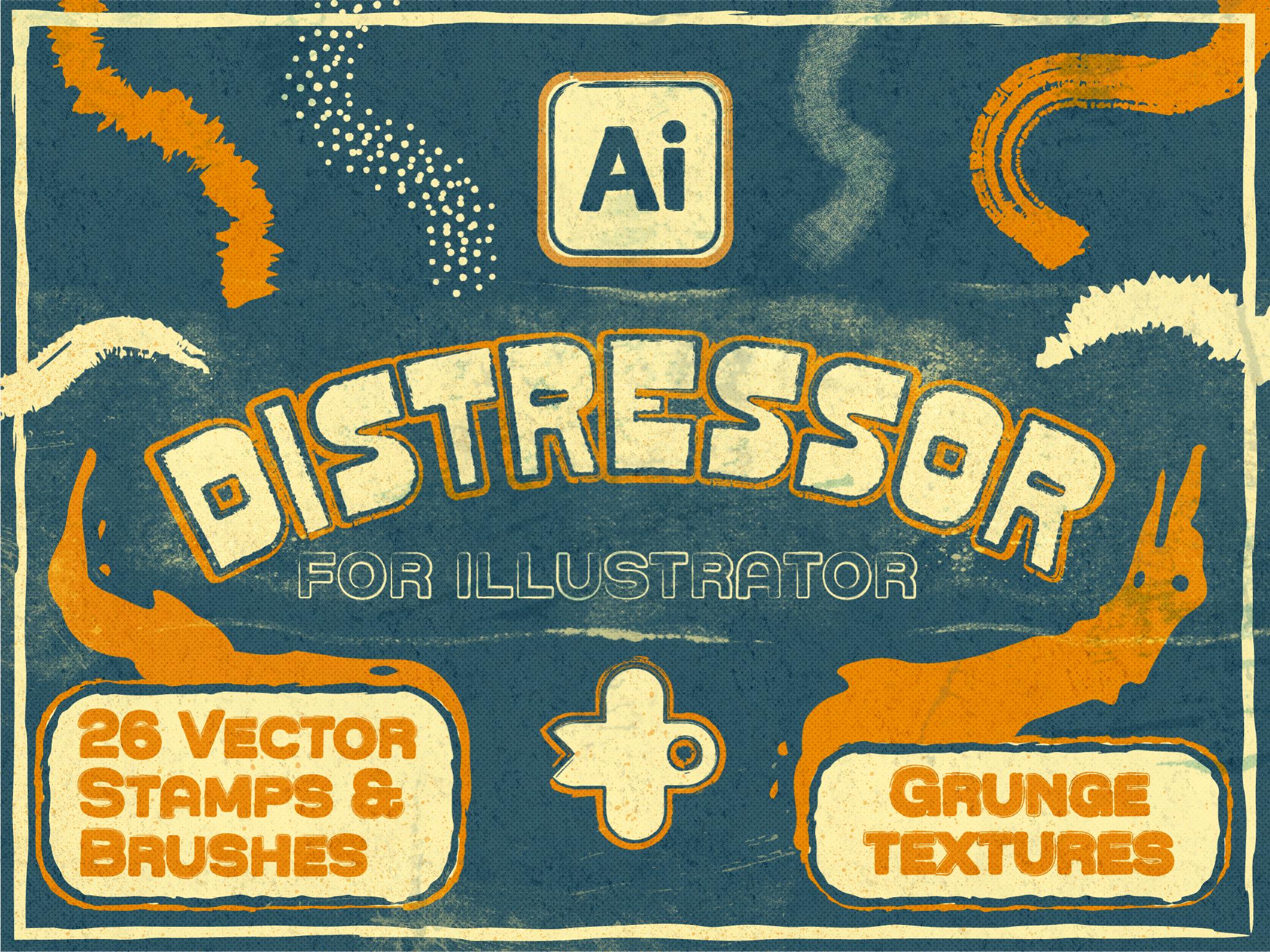 DISTRESSOR Studio Vector Brushes for Illustrator | Grunge Textures and ...