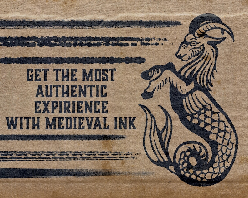 Medieval Ink – Retro Procreate Brush Set + Adjustable Paper Canvases - Etsy