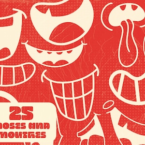 Retro Cartoon Character Stamps: Procreate Brush Set (200+) - Etsy UK