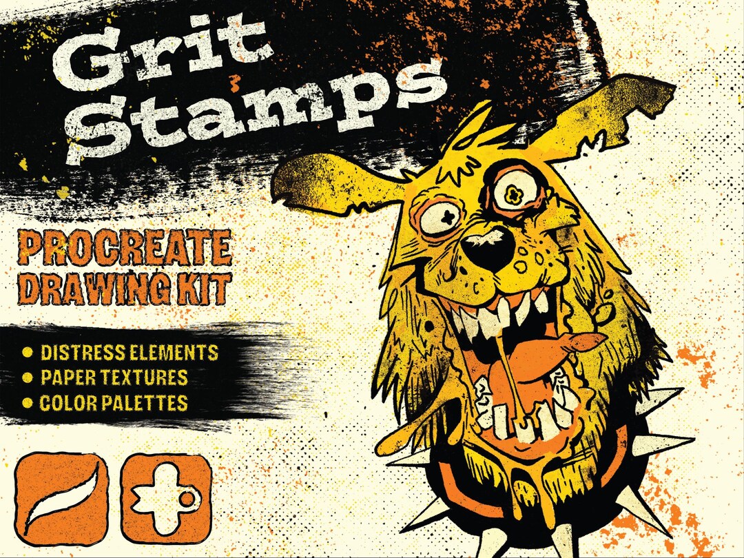 Grit Stamps for Procreate | Grunge Texture Stamps | Dirt, Distress ...