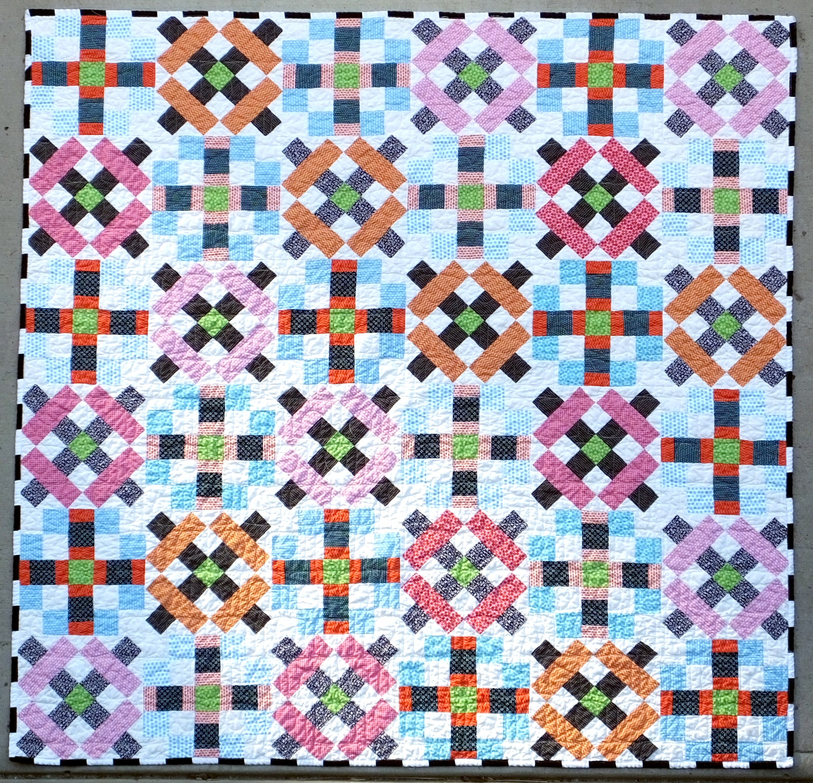 Crosswalks Lap Quilt or Throw, Contemporary Handmade Patchwork Quilt ...