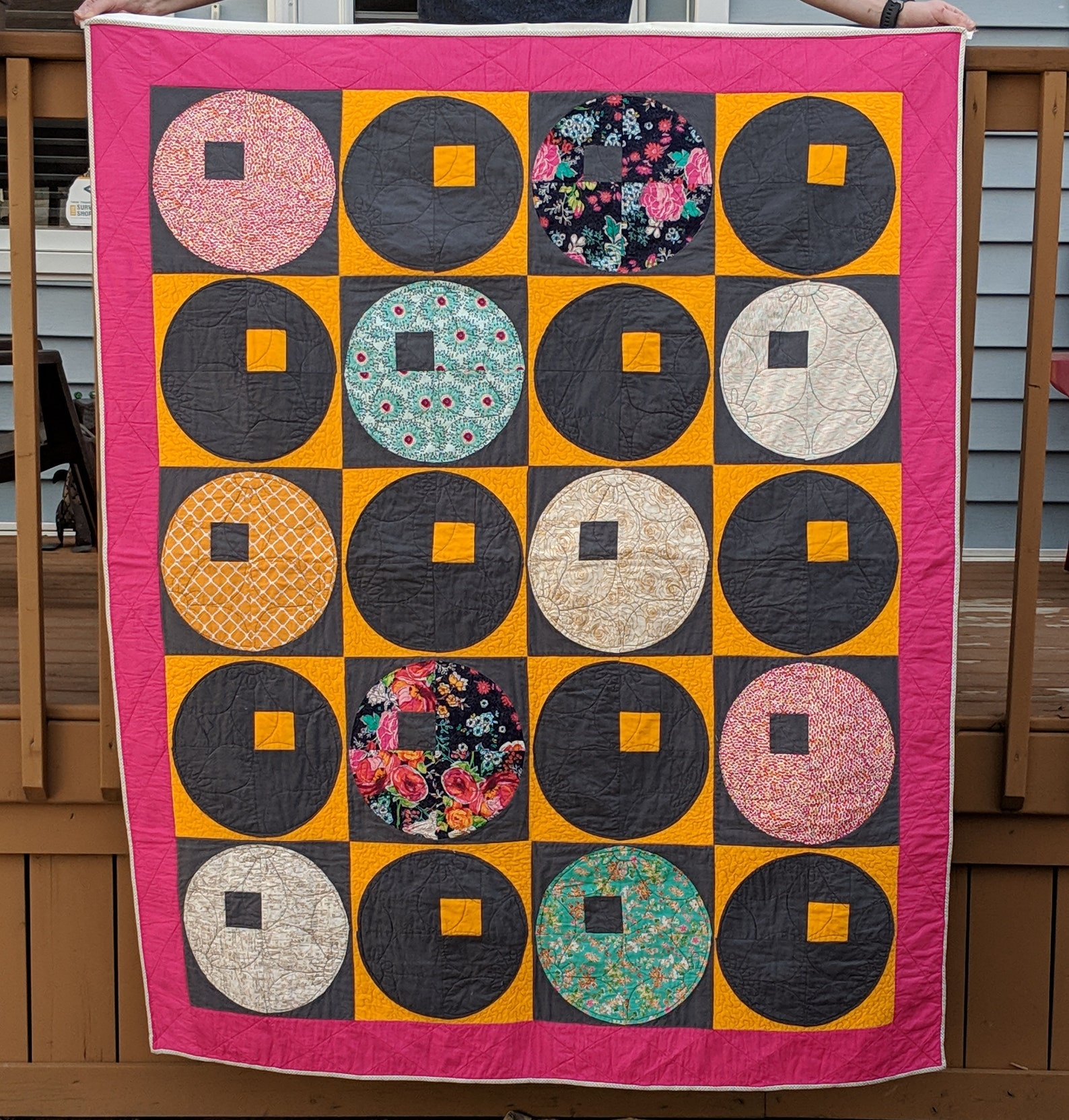 Pancakes Lap Quilt or Large Wall Hanging, Modern Quilt, Geometric Quilt ...