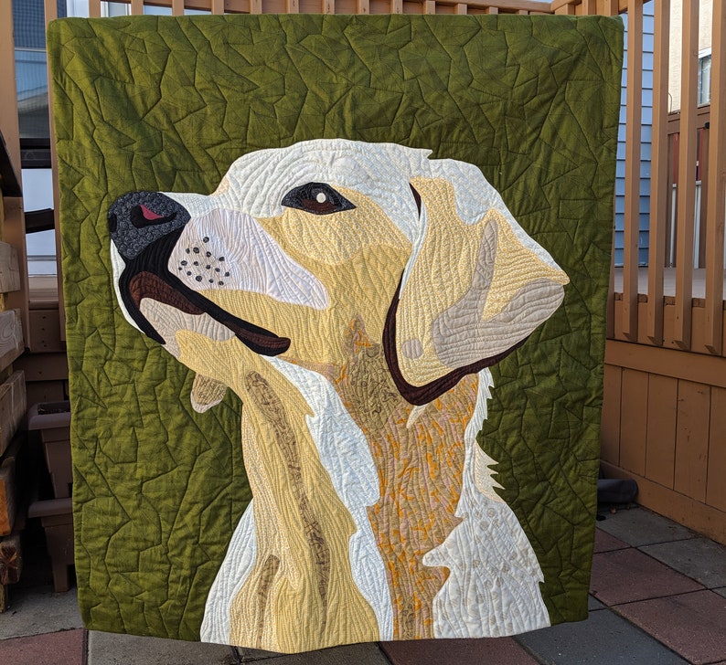 Vive Le Retriever Labrador Retriever Dog Applique Quilt, Art Quilt ...