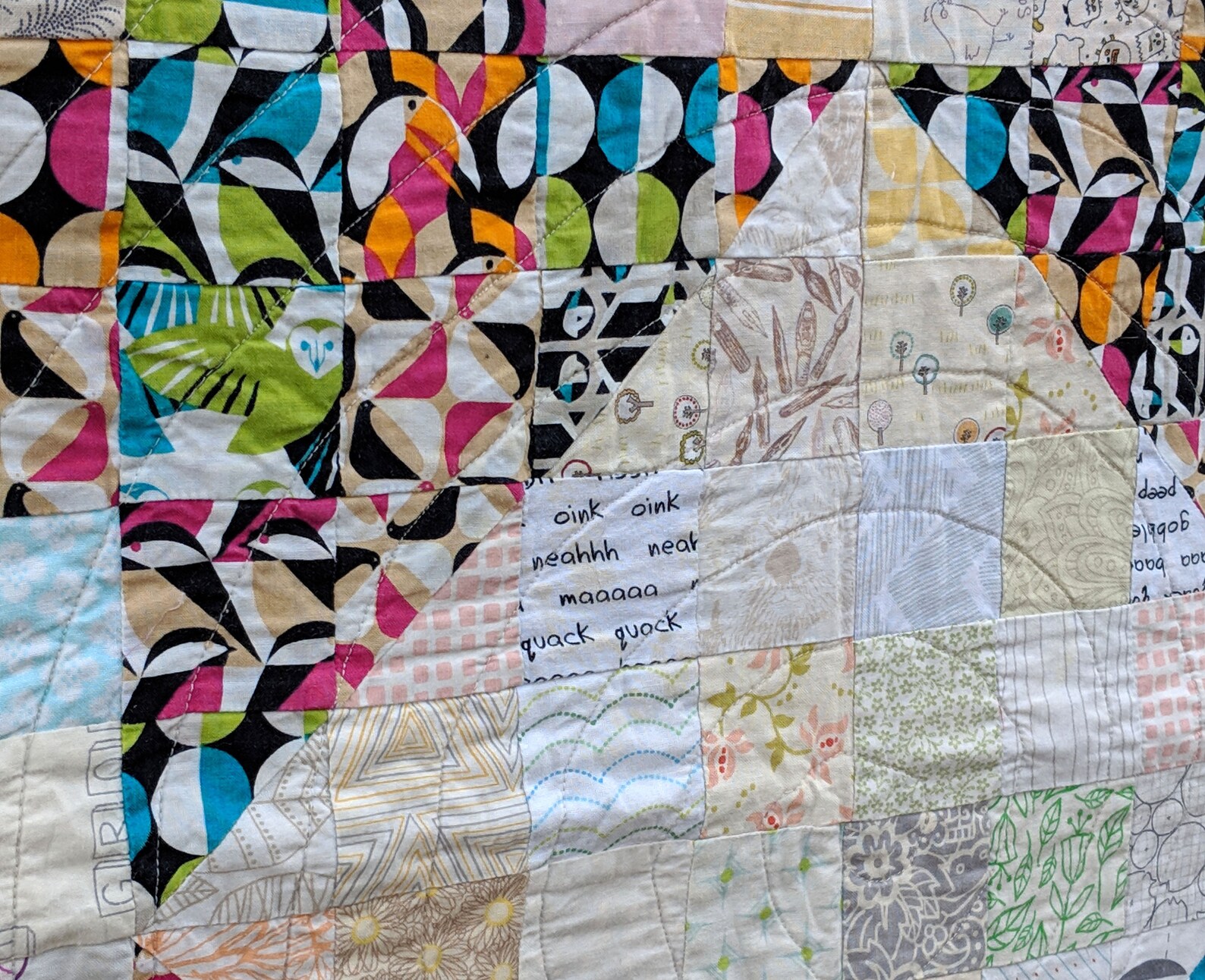 Giant Churn Dash Lap Quilt or Throw, Fun Baby Gift, Baby Quilt, Low ...