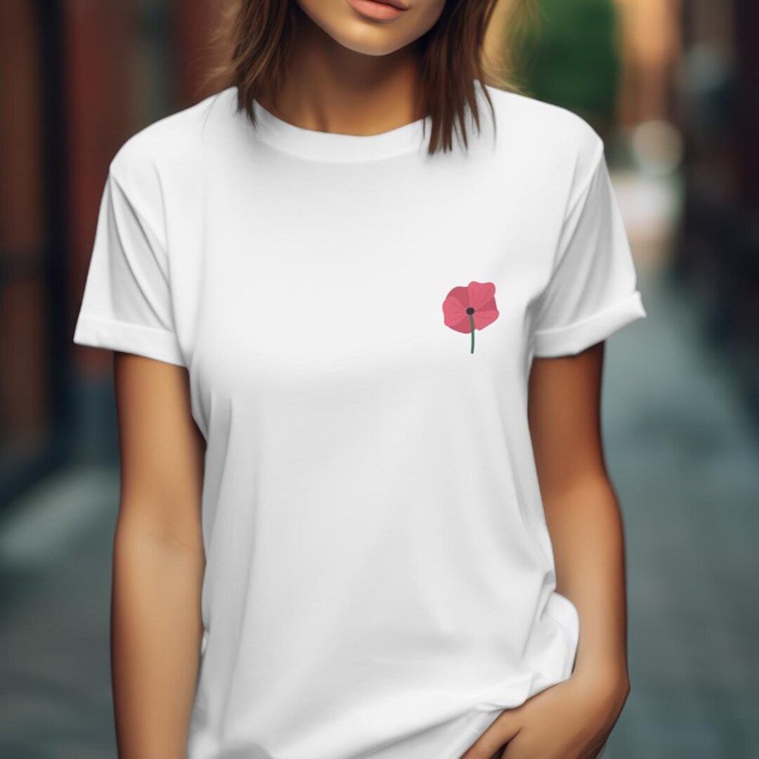 Anzac Day Poppy Flower Tee, Remembrance Day T-shirt, Military Veterans ...