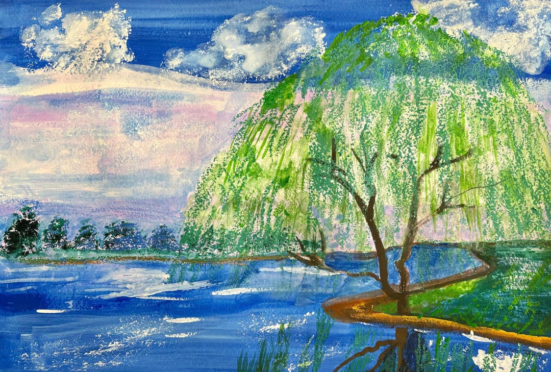 A Mixed Media Painting of a Weeping Willow Scene, Which I Call "my ...