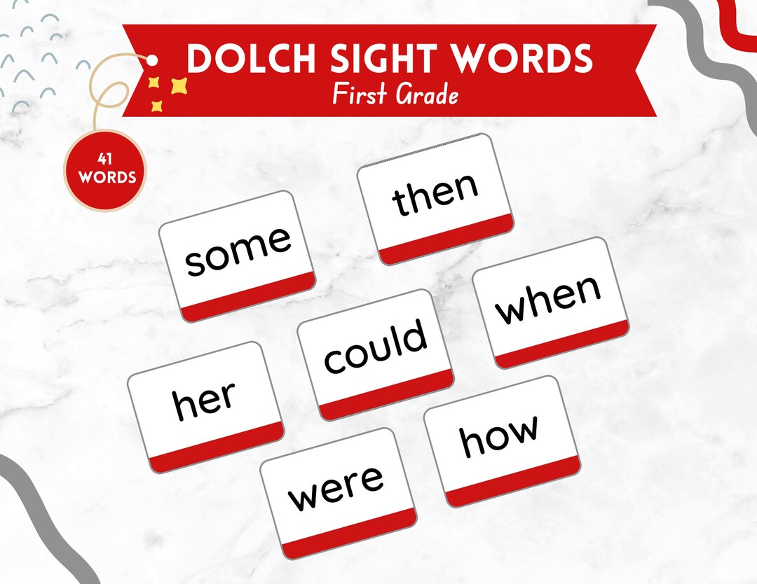 Dolch First Grade Sight Words Flashcards, Preschool, Montessori ...