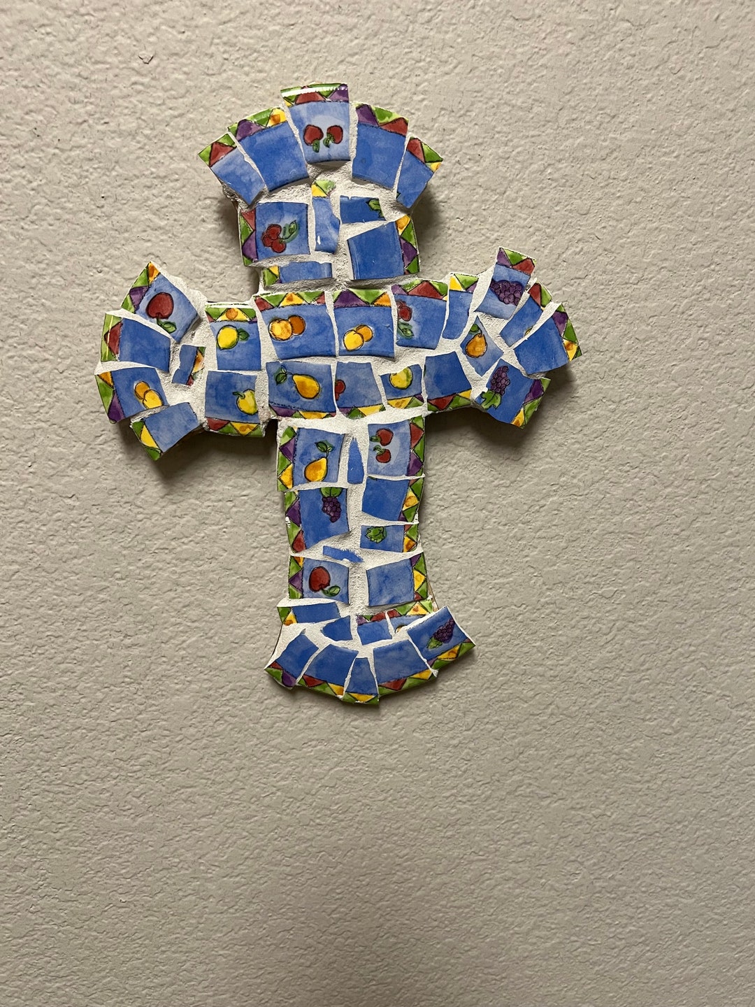 Blue Mosaic Cross #5 - Etsy