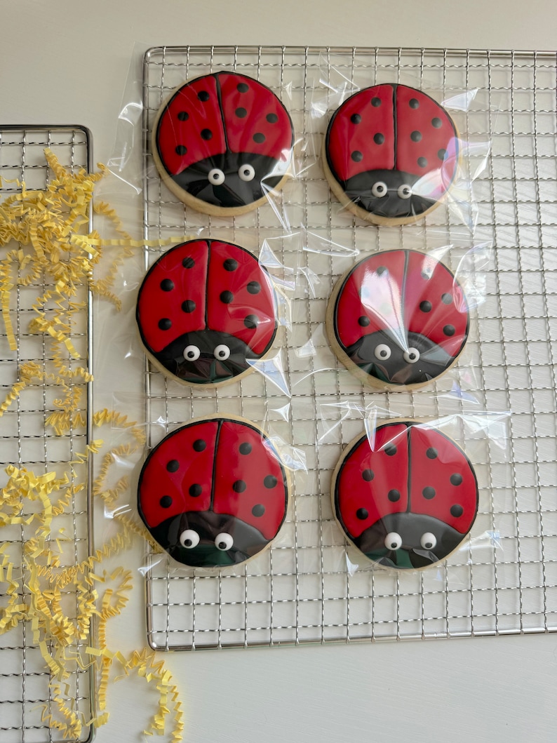 Ladybug Sugar Cookies, Ladybug Birthday Cookies, Lady Bug Party Favors ...
