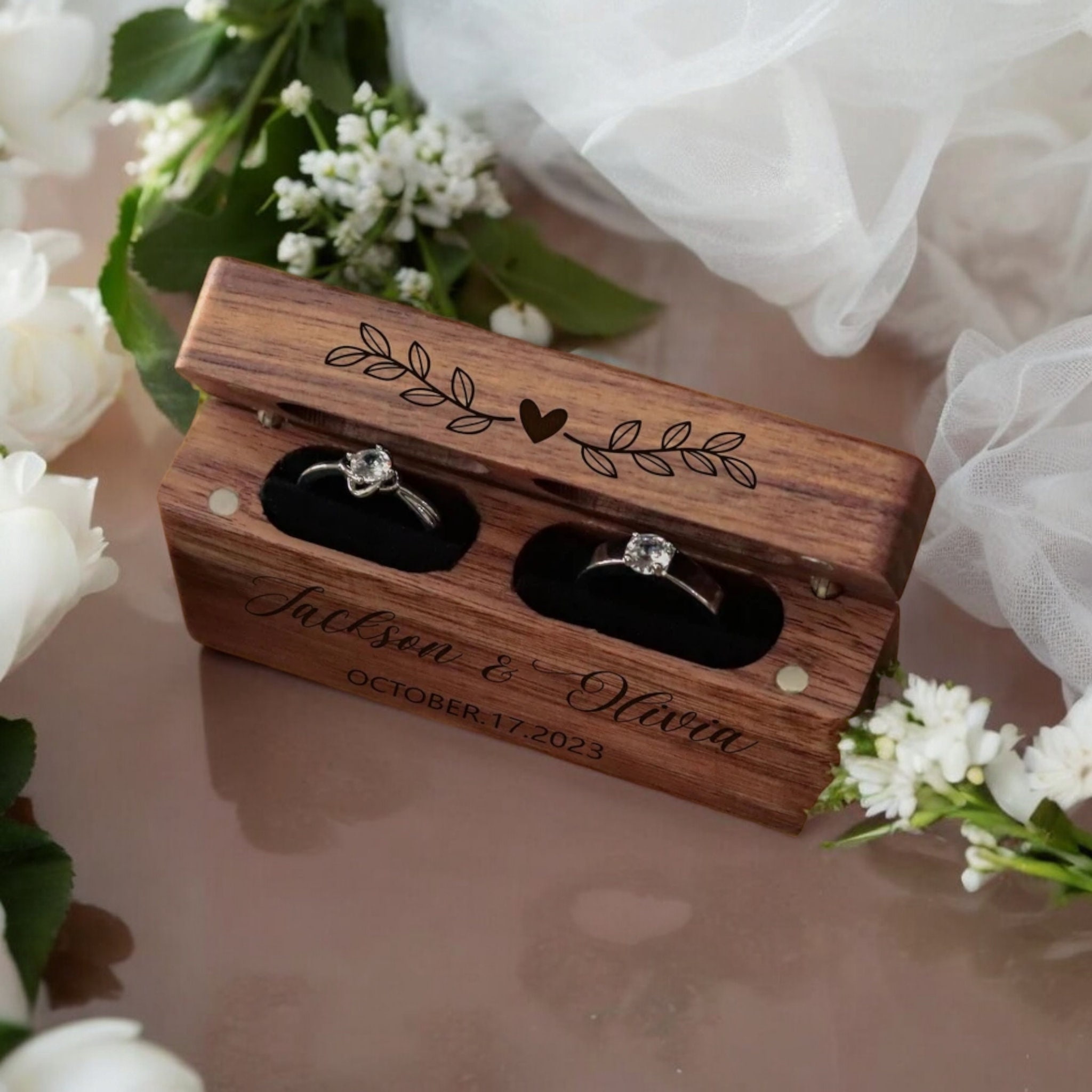 Exquisite Personalised Wedding Ring Box Bride and Groom Wedding Ring Box Ceremony Ring Box - Etsy