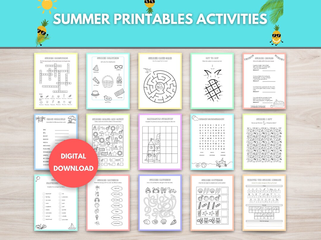 Summer Beach Printable Activity Bundle Kids Activities, Coloring ...