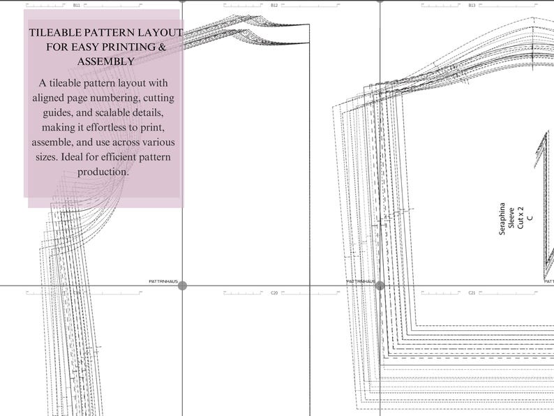 Pattern Layout Template for Seamless Sewing Pattern Formatting - Etsy