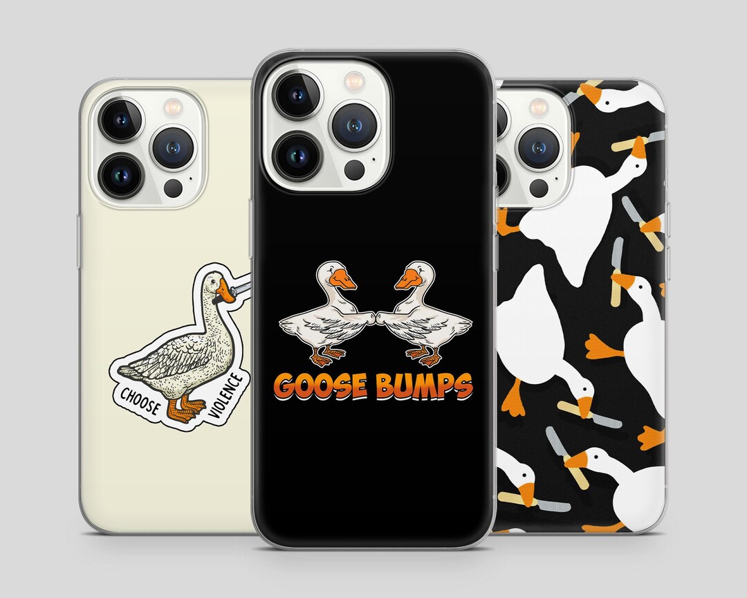 Funny Goose Phone Case Knife Meme Phone Cover for iPhone 15 Pro Max, 14 ...