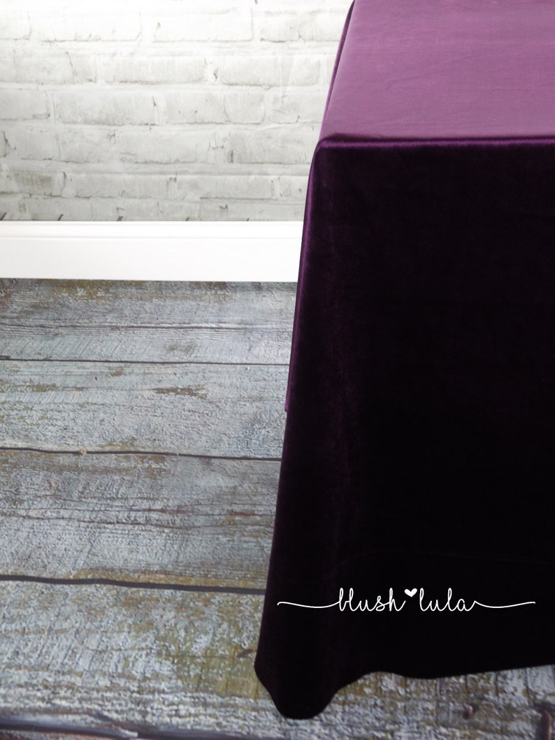LUXE PLUM Velvet Tablecloth Overlay - [many Sizes] Premium Couture ...
