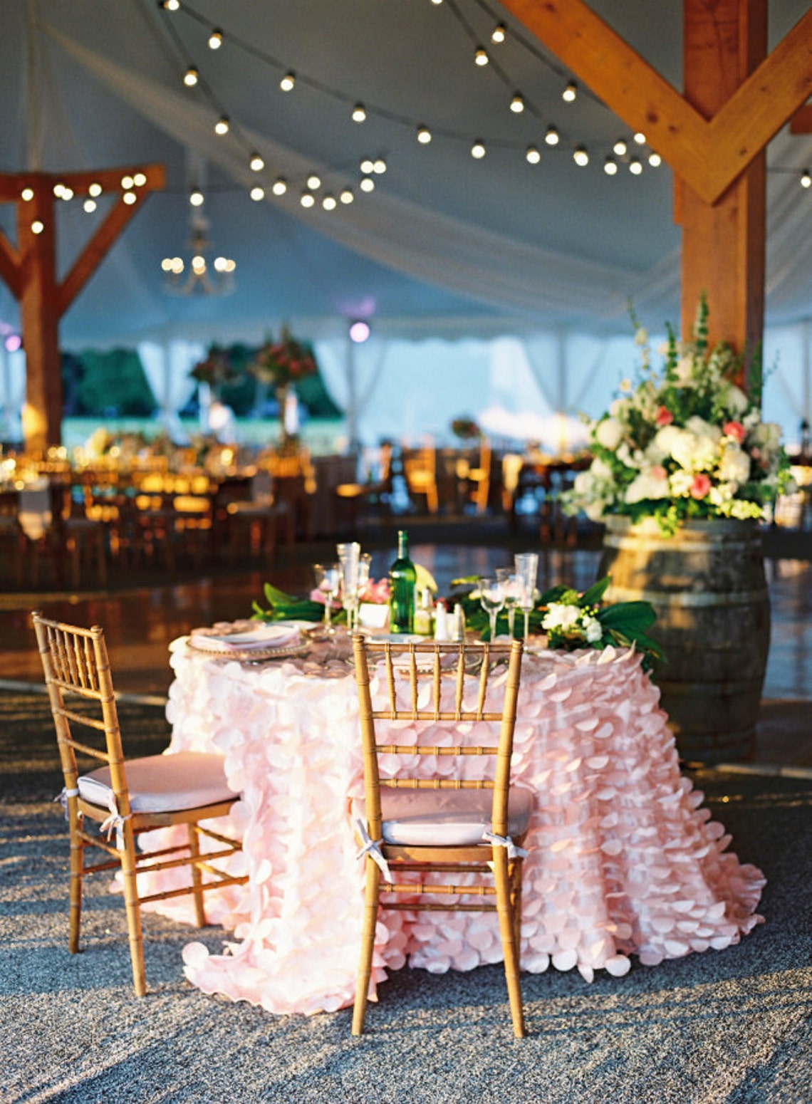 Ready to Ship! Blush Pink Ruffle Tablecloth, Dessert, Cake Table ...