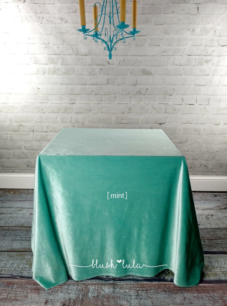 LUXE Mint Velvet Tablecloth Overlay Linens many Sizes - Etsy