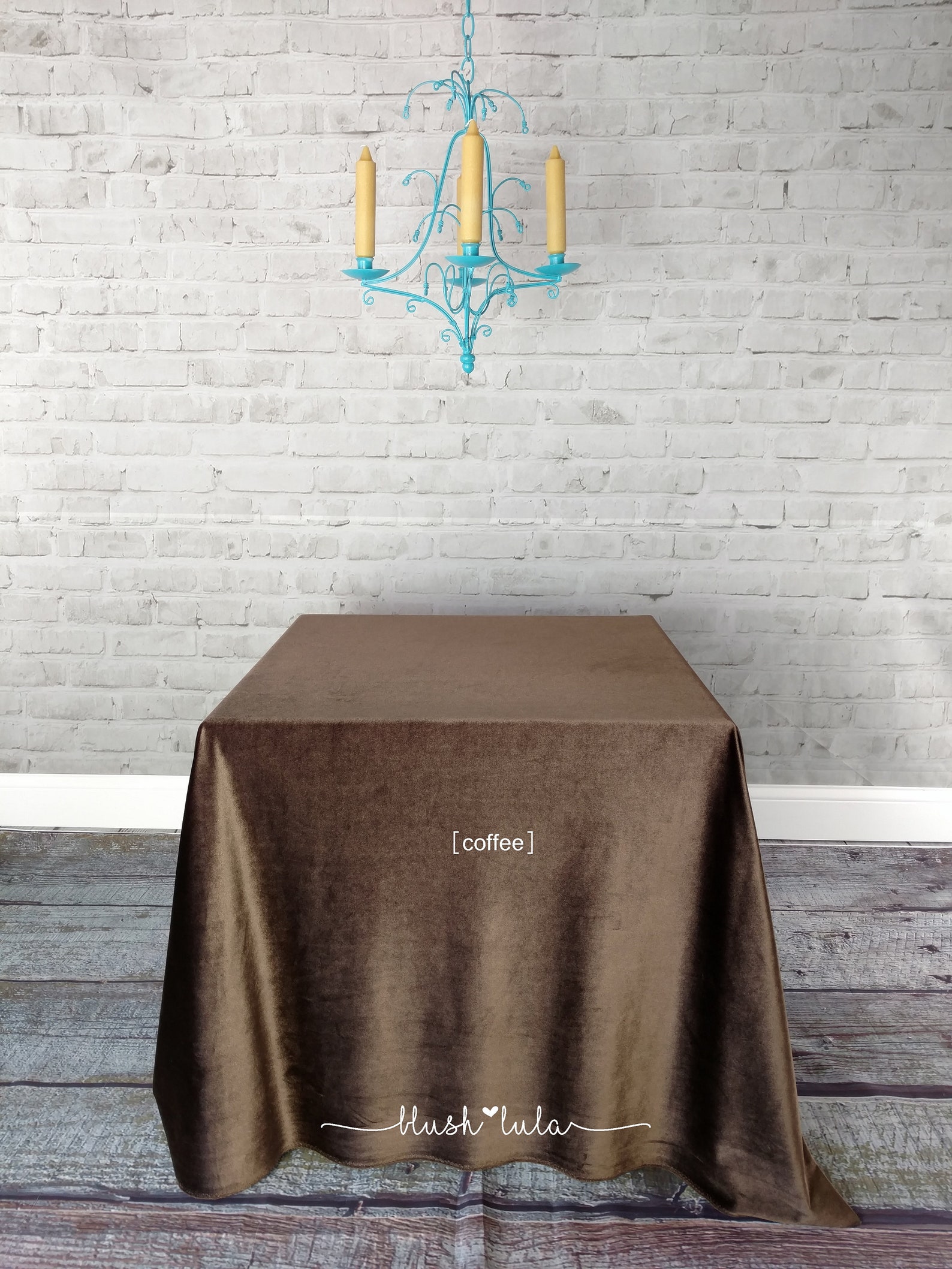 LUXE COFFEE Brown Velvet Tablecloth Overlay - [many Sizes] Premium ...