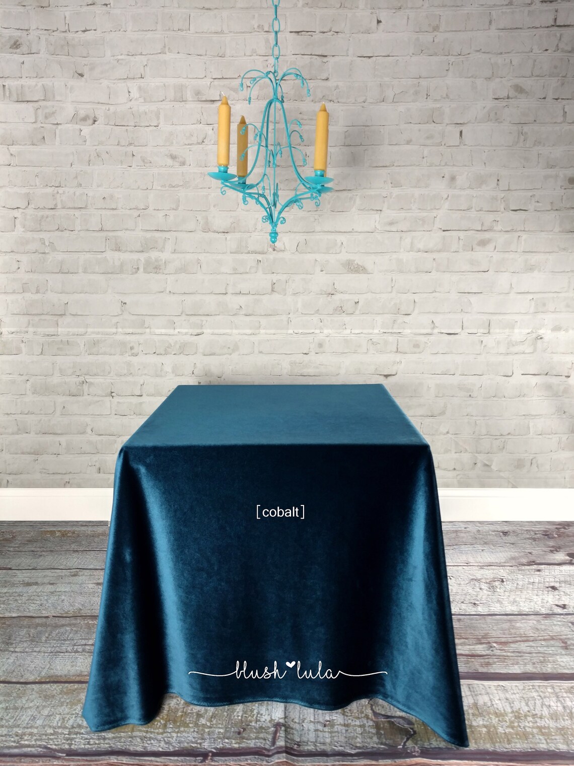 LUXE COBALT Blue Velvet Tablecloth Overlay - [many Sizes] Premium ...