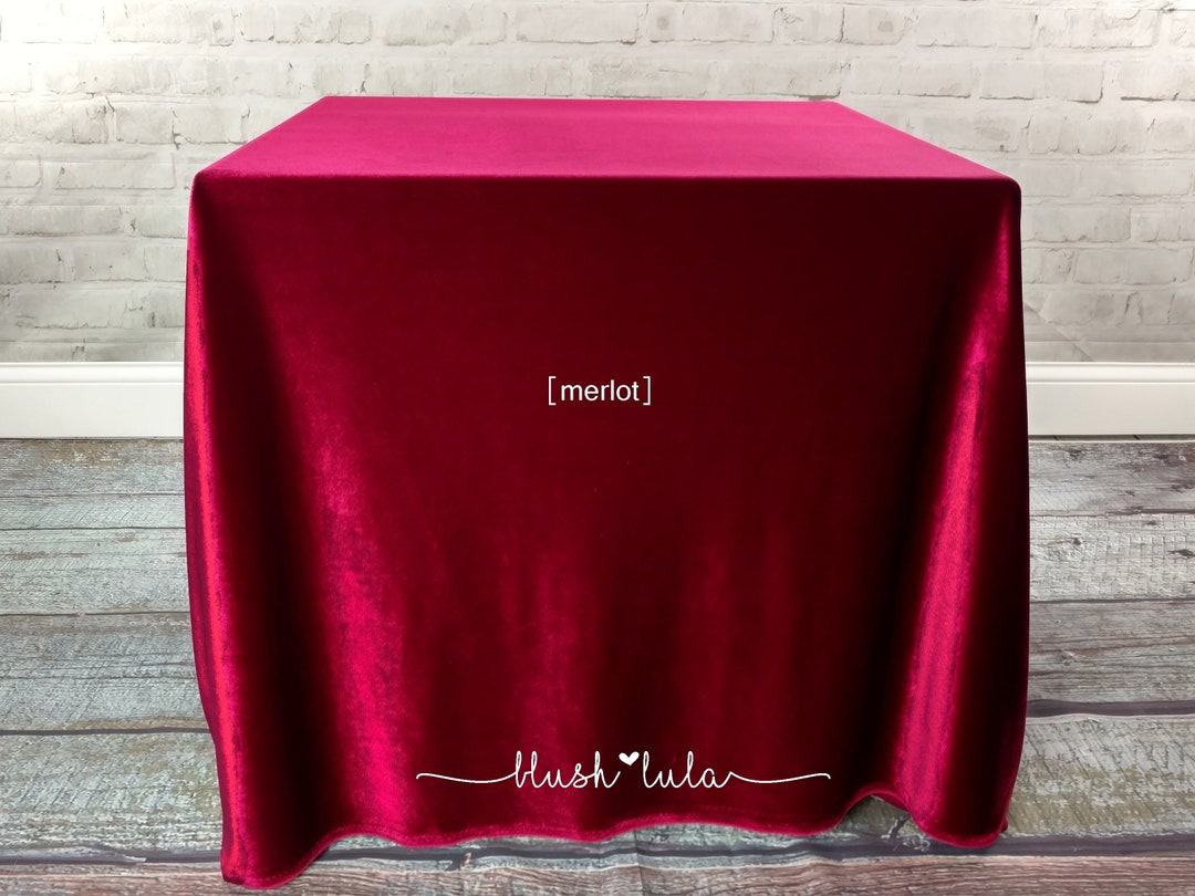 LUXE Merlot Velvet Tablecloth Overlay Linens - [many Sizes] Wedding ...