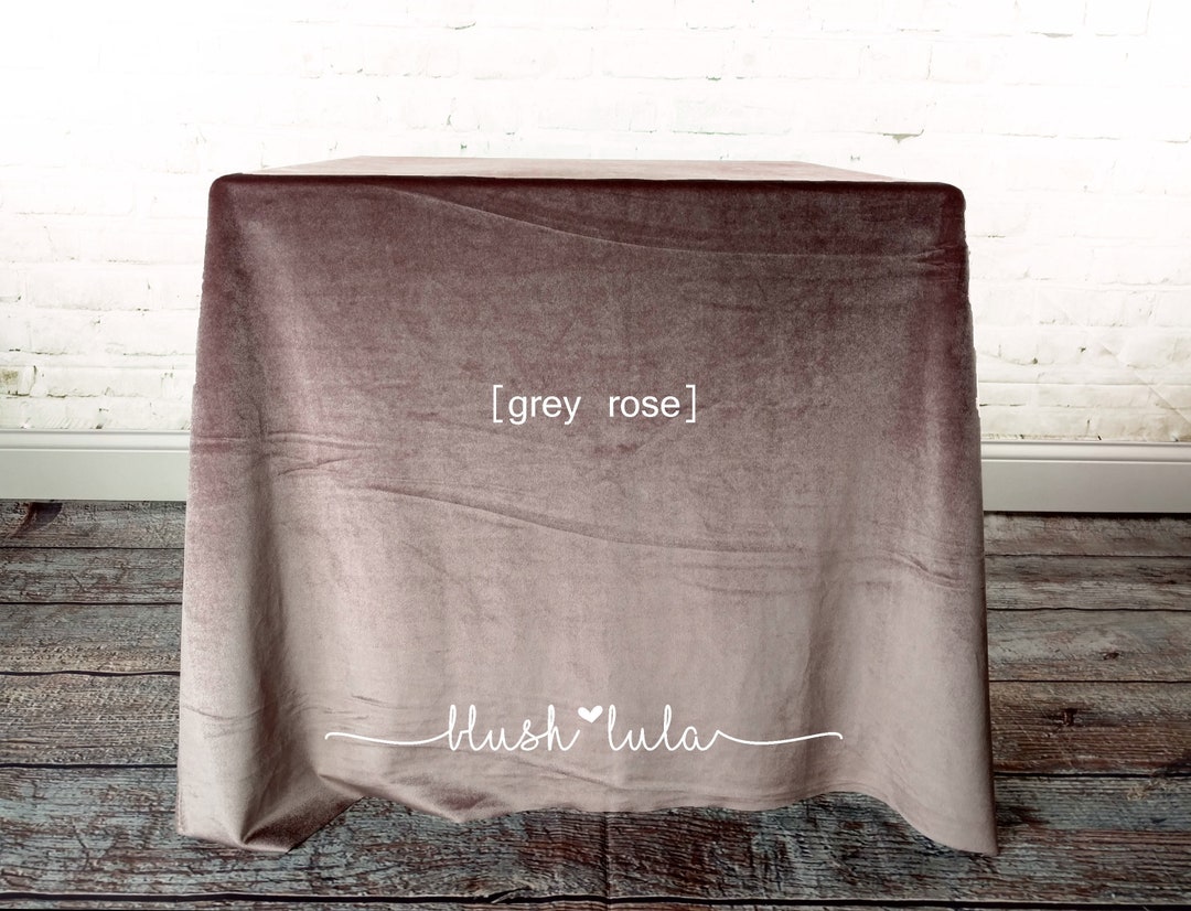 READY to SHIP Luxe Grey Rose Velvet Tablecloth Overlay Linens - Etsy
