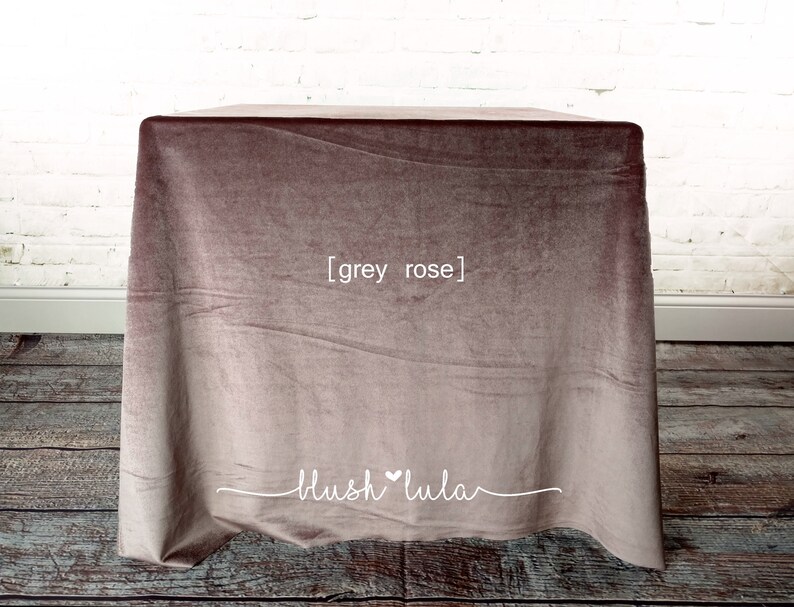 READY to SHIP Luxe Grey Rose Velvet Tablecloth Overlay Linens - Etsy