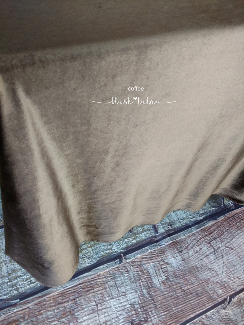 LUXE COFFEE Brown Velvet Tablecloth Overlay - [many Sizes] Premium ...