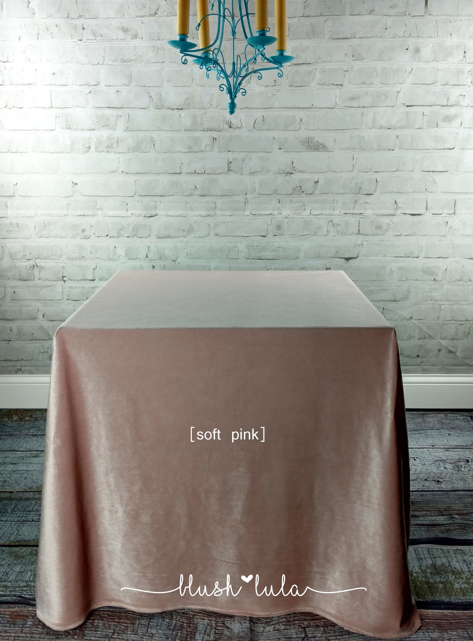 LUXE Soft Pink Grey Rose Mauve Velvet Tablecloth Overlay Linens - [many ...