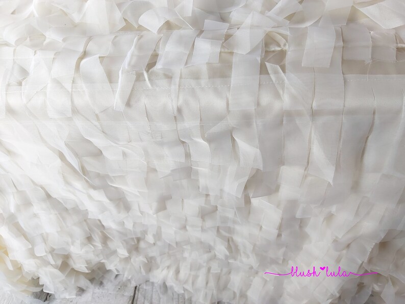 Ready to Ship DREAMY COUTURE Ivory Fringe Ruffle Tablecloth - Etsy