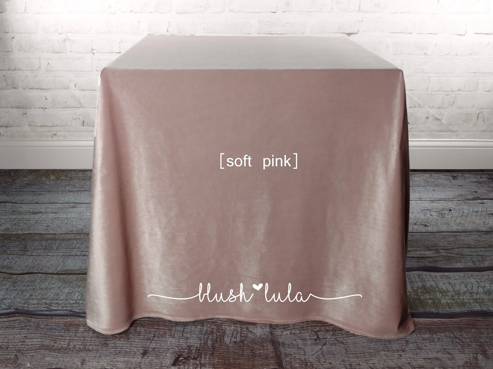 LUXE Soft Pink Grey Rose Mauve Velvet Tablecloth Overlay Linens - [many ...