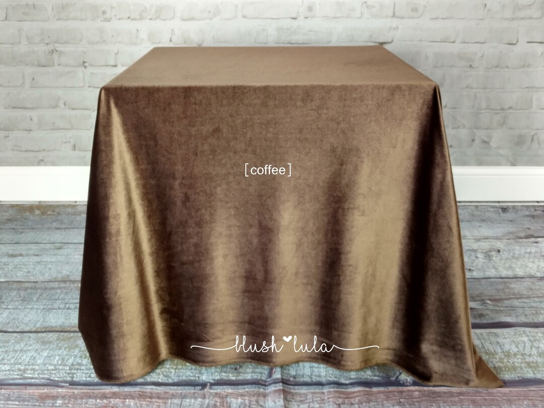 LUXE COFFEE Brown Velvet Tablecloth Overlay - [many Sizes] Premium ...
