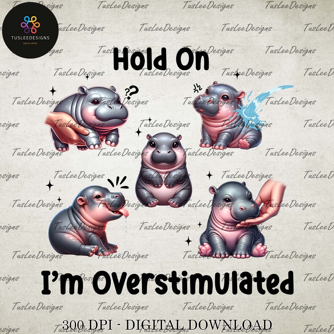 Moo Deng Mood Sassy Hippo PNG, Funny Cute Baby Hippo PNG, Pygmy Hippo ...