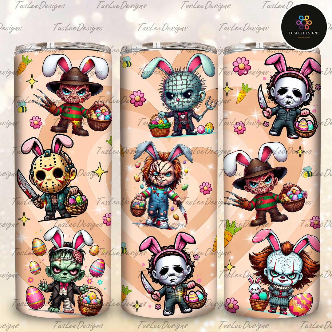 Killer Movie Chilling With My Peeps Tumbler Wrap, Marshmallow Easter ...