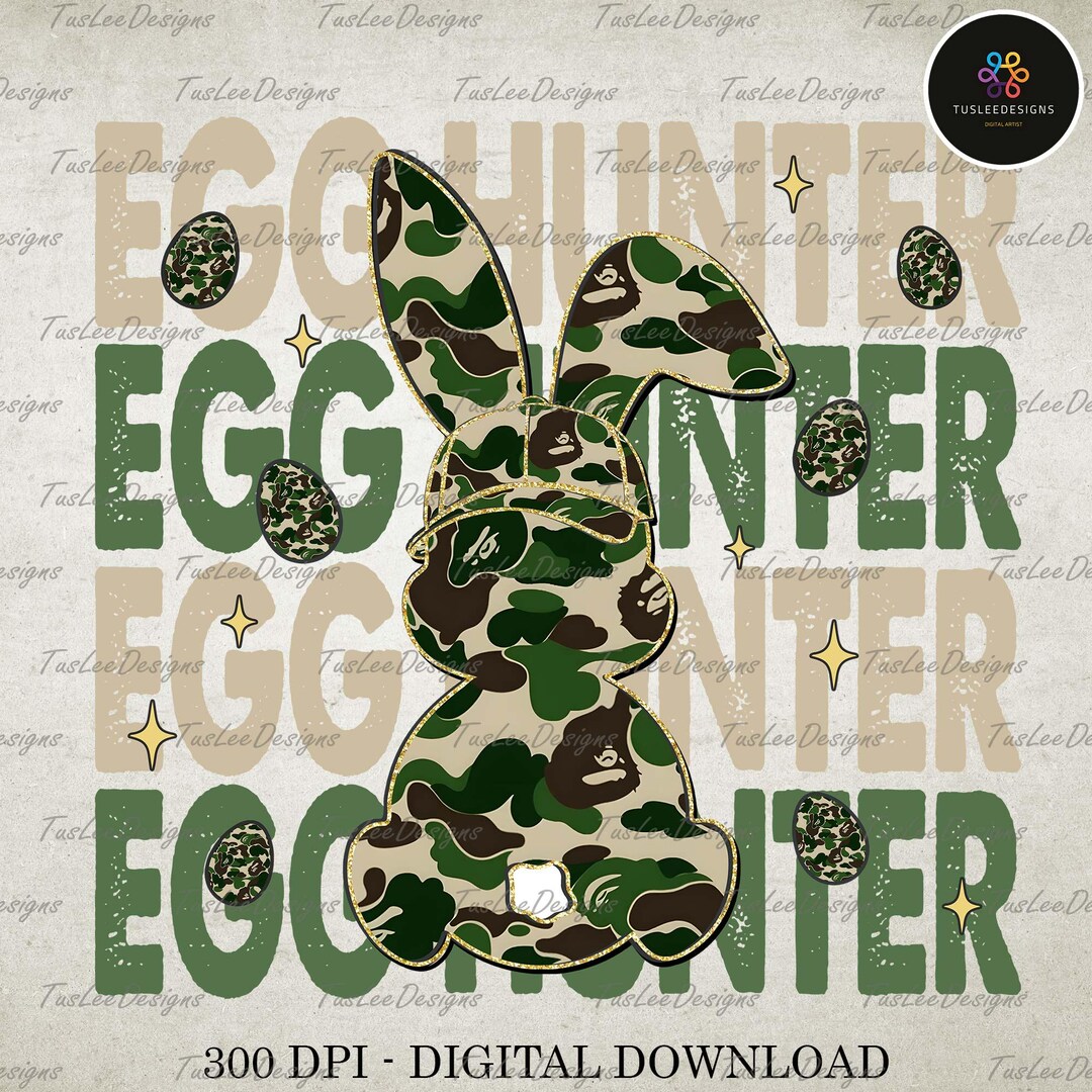 Egg Hunter Bunny Camo Easter Png, Girl Easter Camo Png, Bunny Kids ...