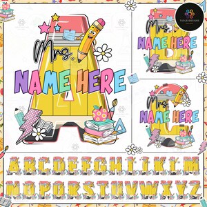 Personalized Teacher Design Png, Custom Teacher Name Png, Back to ...