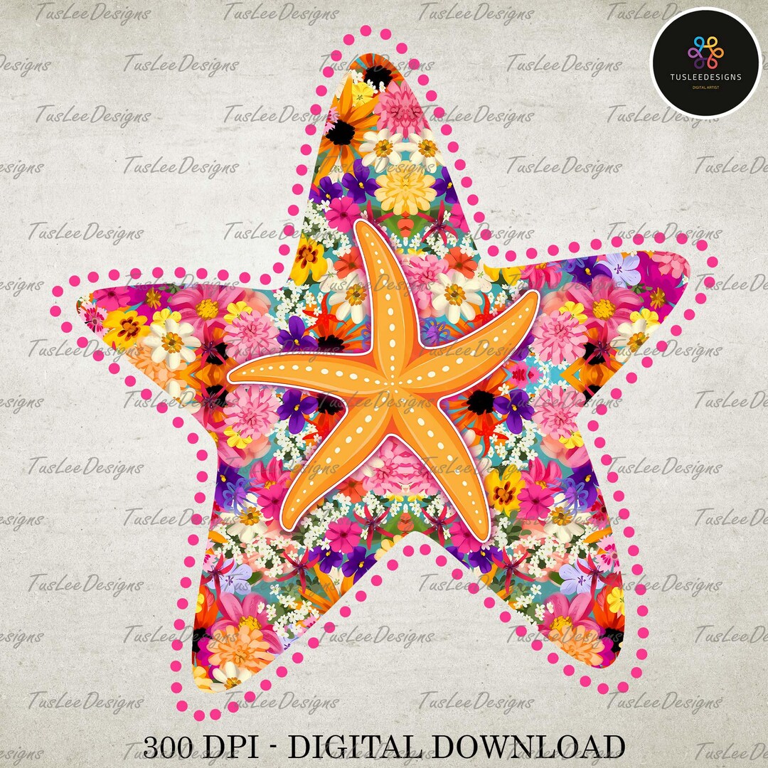 Preppy Starfish Png, Beach Coastal Hawaii Png, Preppy Beach Design ...