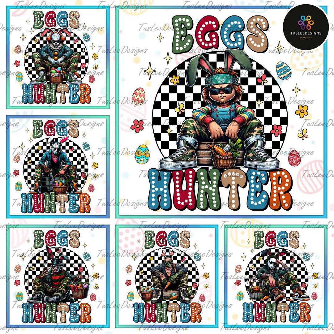 Killer Egg Hunter Png Bundle, Horror Movie Easter Png, Easter Peep Png ...