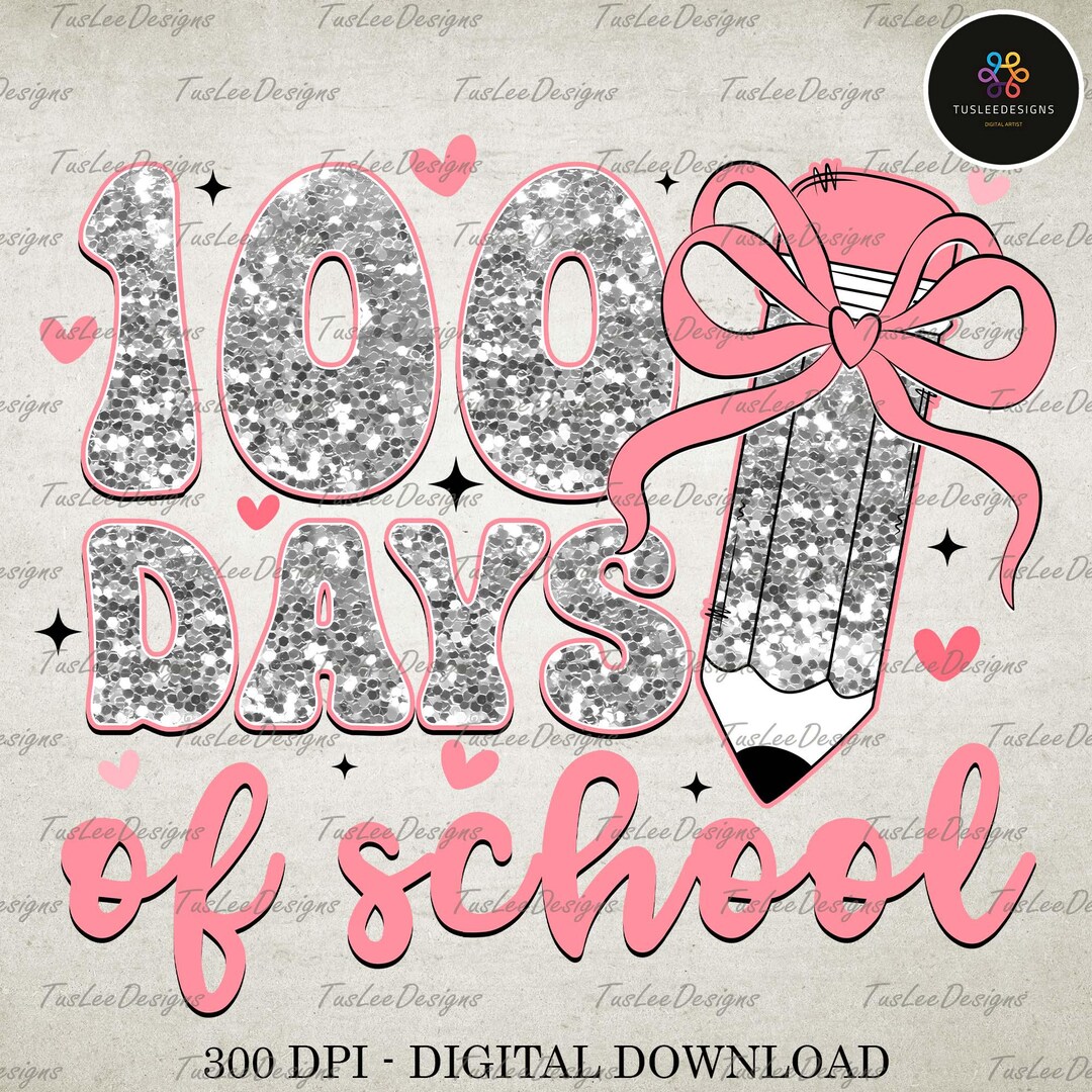 Coquette 100 Days of School Png, Retro Teacher Gift Png, 100th Day ...
