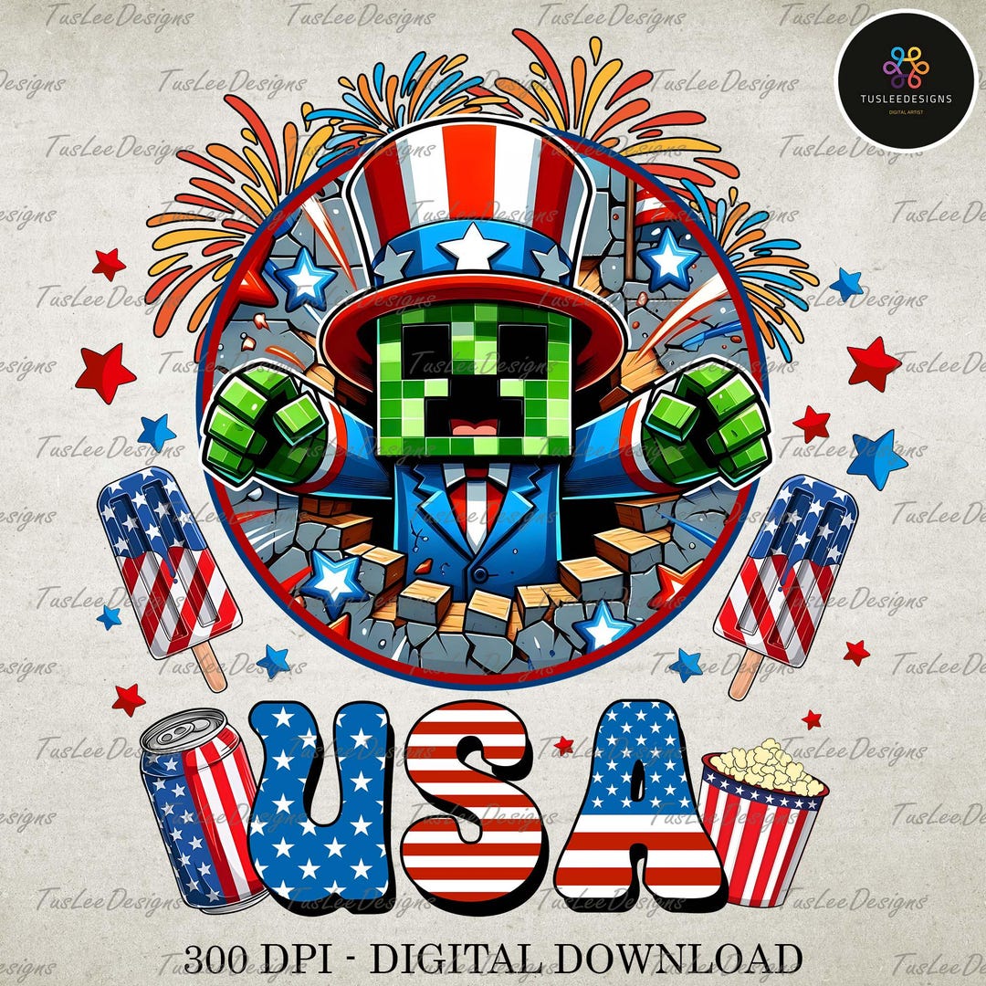 Happy 4th of July Gamer Character PNG, Independence Day Png, Trending ...