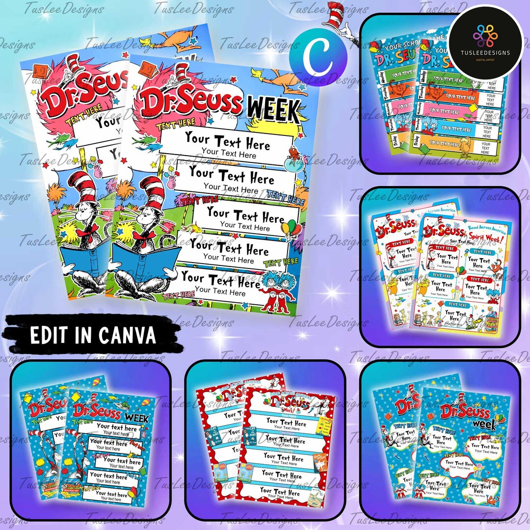 6+ Canva Template Read Across America Week 2025 Bundle, School Spirit ...